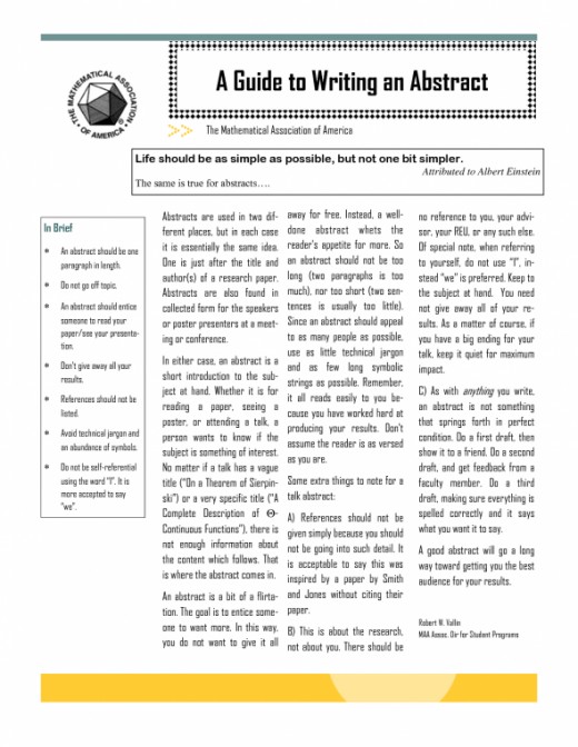 Research Paper Abstract Example Sample Template HubPages
