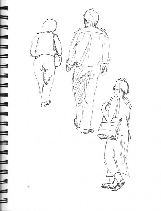 People Plan View Sketch Coloring Page