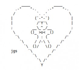Valentine's Day Teddy Bears, Hearts and Flowers in ASCII Text Art ...