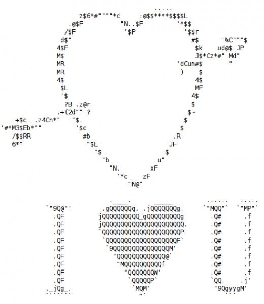 Valentine ASCII Text Art Hearts Hubpages