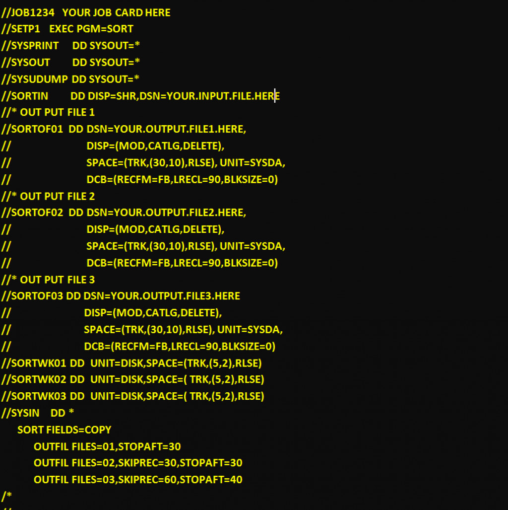Outfil In Sort Jcl Sort Jcl Examples Hubpages