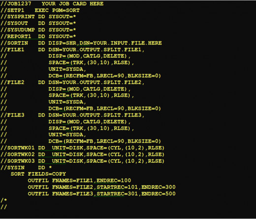 outfil in sort jcl - SORT JCL examples